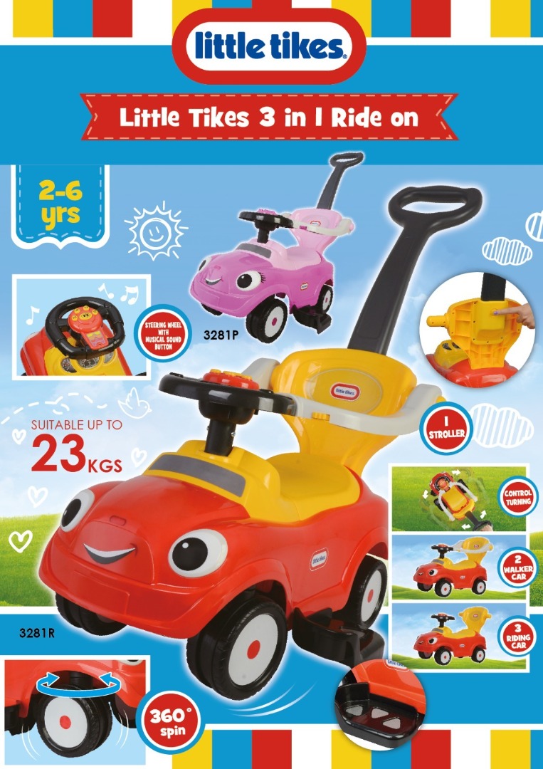 Little Tikes - 3-In-1 Push Car With Stroller Handle, Babies & Kids ...