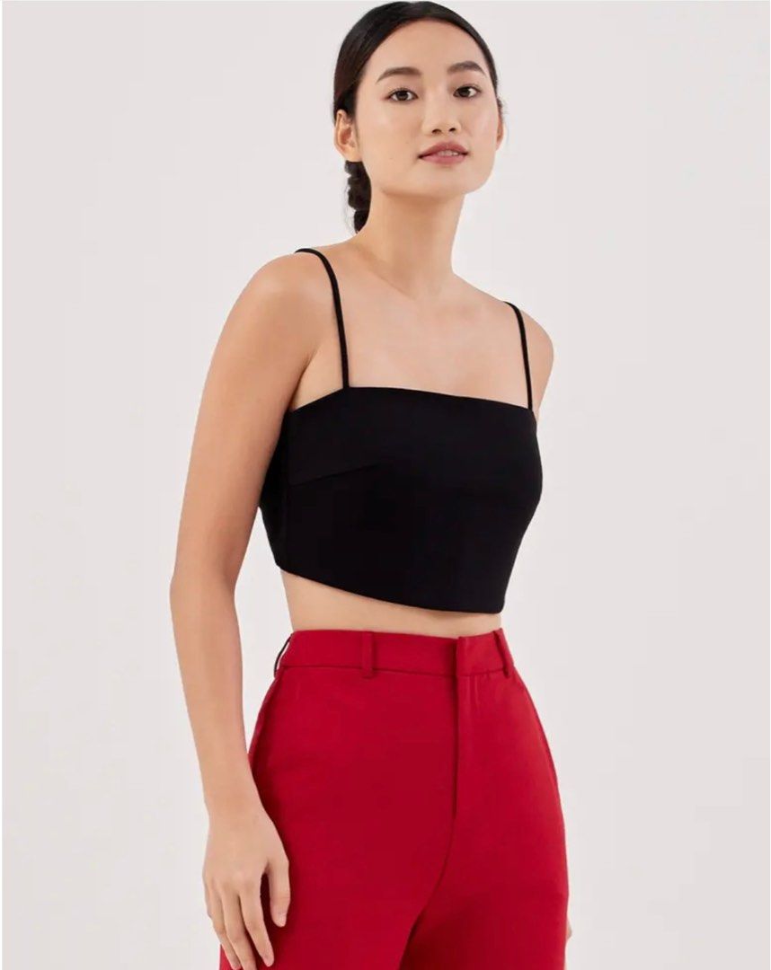 Lovebonito Derin Padded Tie Back Crop Top Womens Fashion Tops