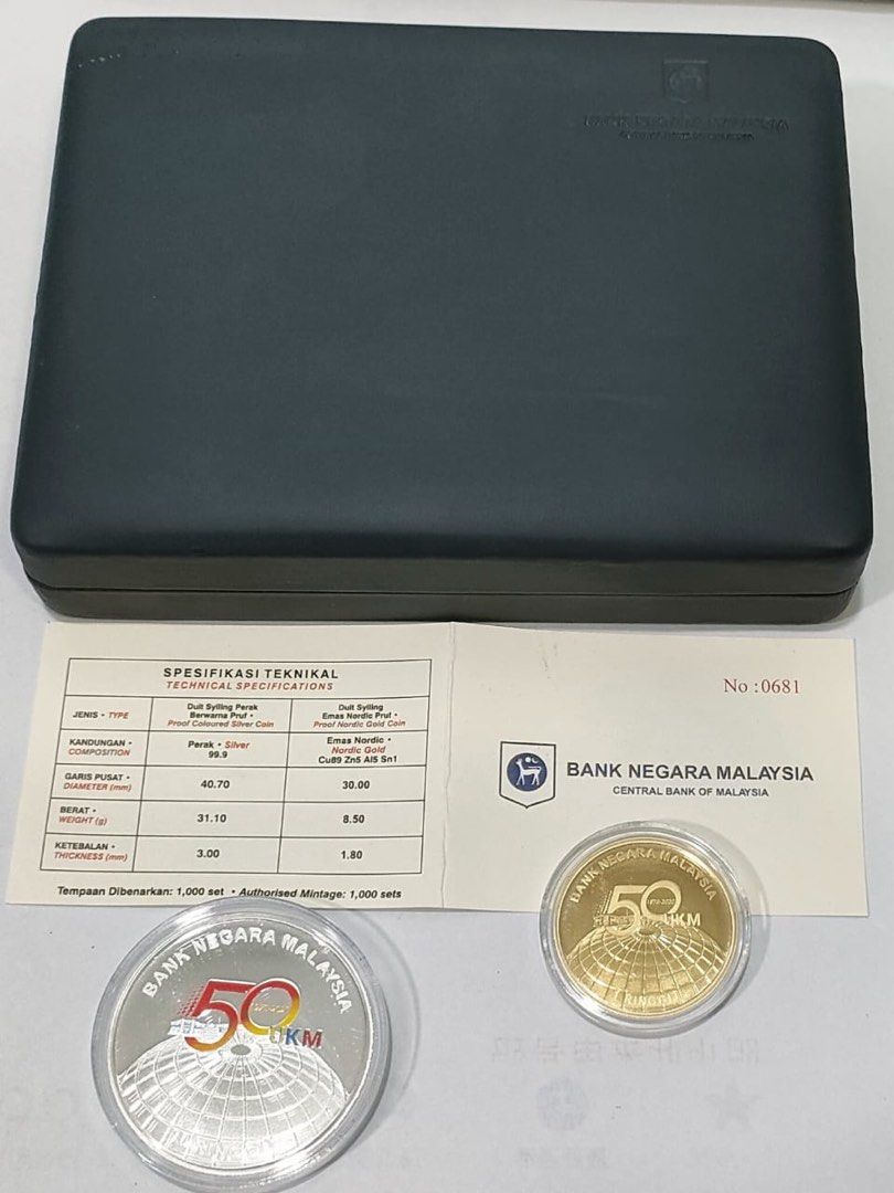 Malaysia 10 ringgit perak and 1 ringgit emas nordic, Hobbies & Toys ...