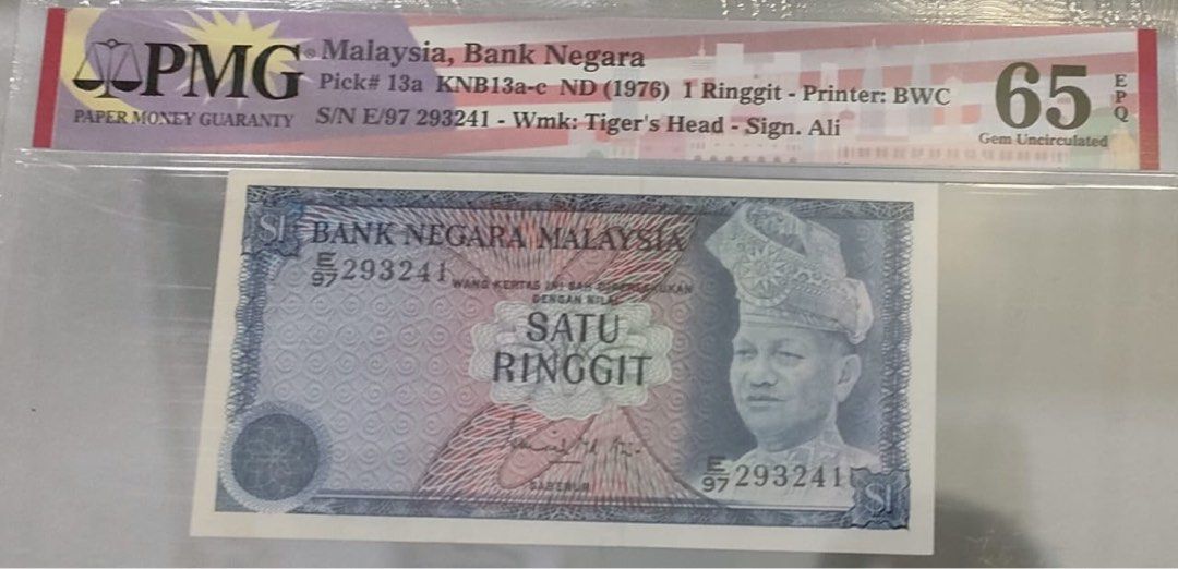 Malaysia 1 ringgit with PMG 65 EPQ, Hobbies & Toys, Collectibles ...