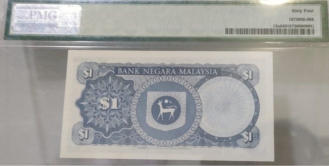 Malaysia satu ringgit with PMG 64, Hobbies & Toys, Collectibles ...