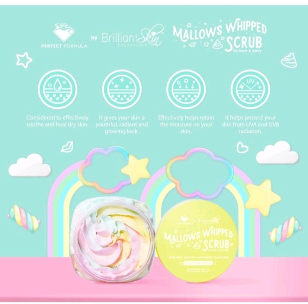 Mallow Whipped Scrub by Brilliant Skin w/FREEBIES on Carousell