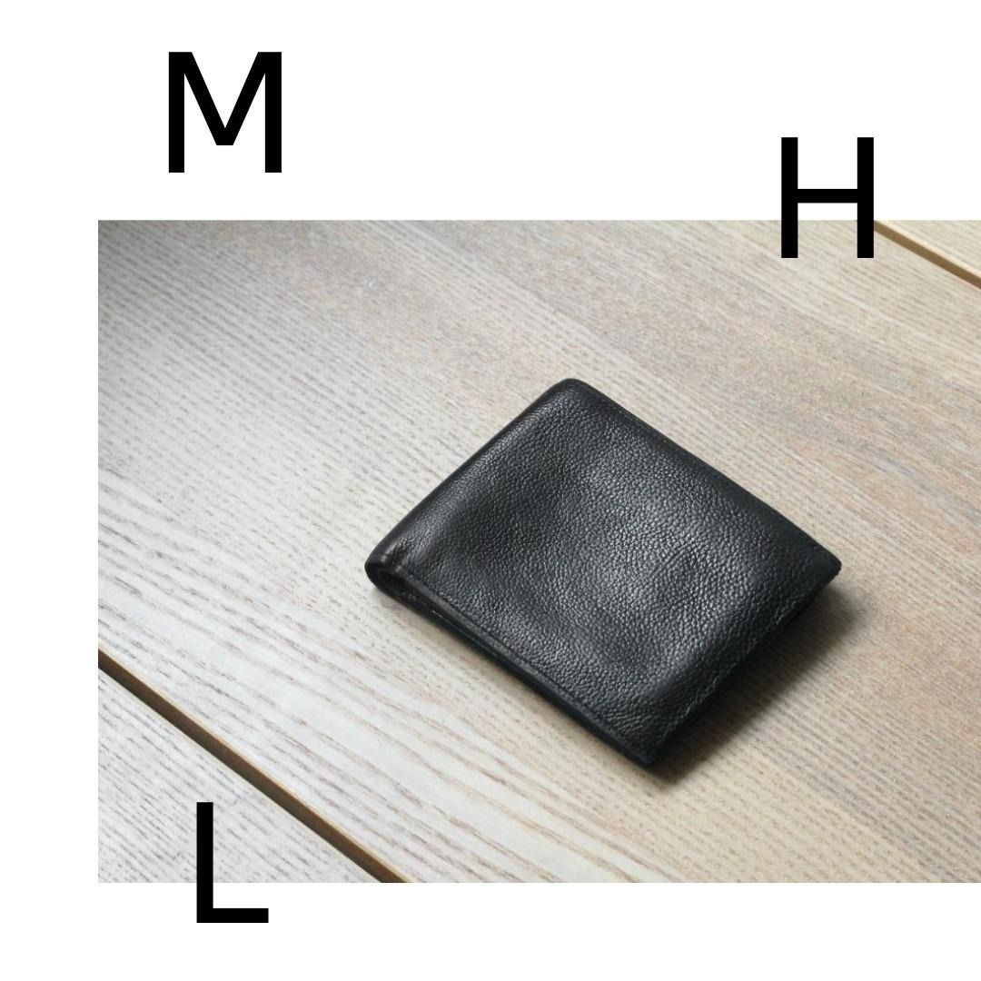 Margaret Howell (MHL) Black Minimalist Bi-fold Leather Wallet, Men's ...