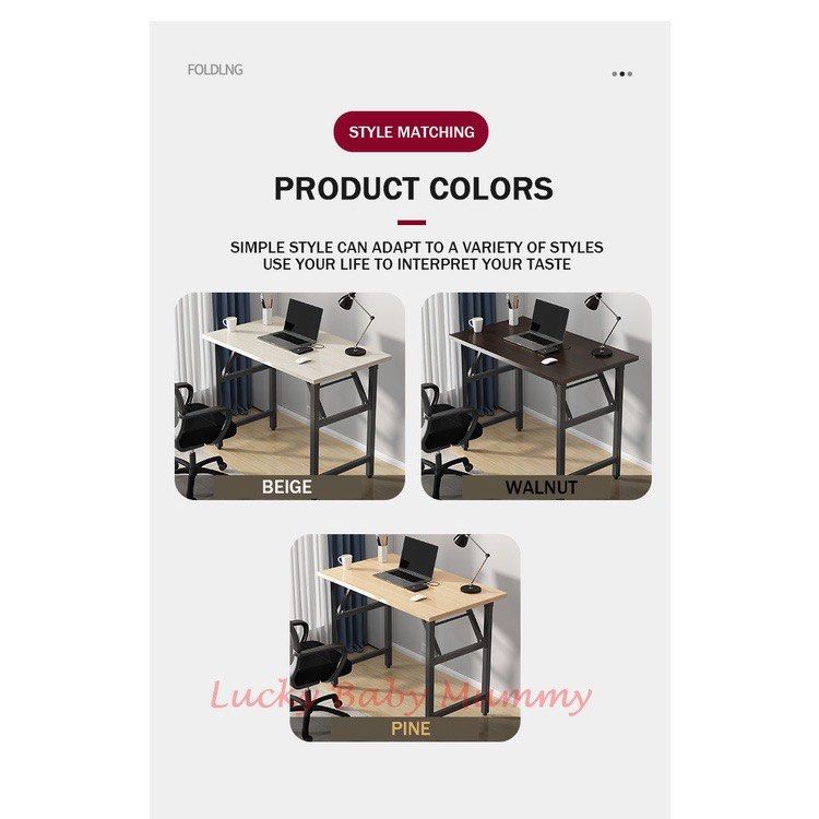 Minimalist folding table study computer, Furniture & Home Living, Furniture, Tables & Sets on ...