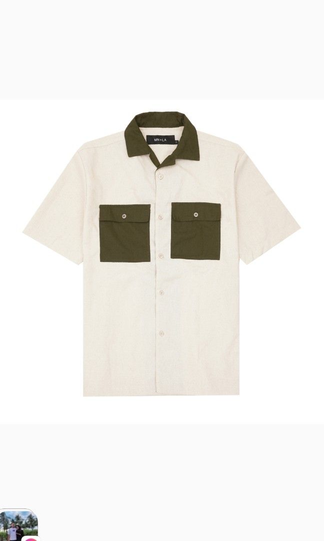 MNLA OLIVE ON OAT CUBAN COLLAR SHIRT - Large, Men's Fashion, Tops & Sets, Tshirts & Polo Shirts ...