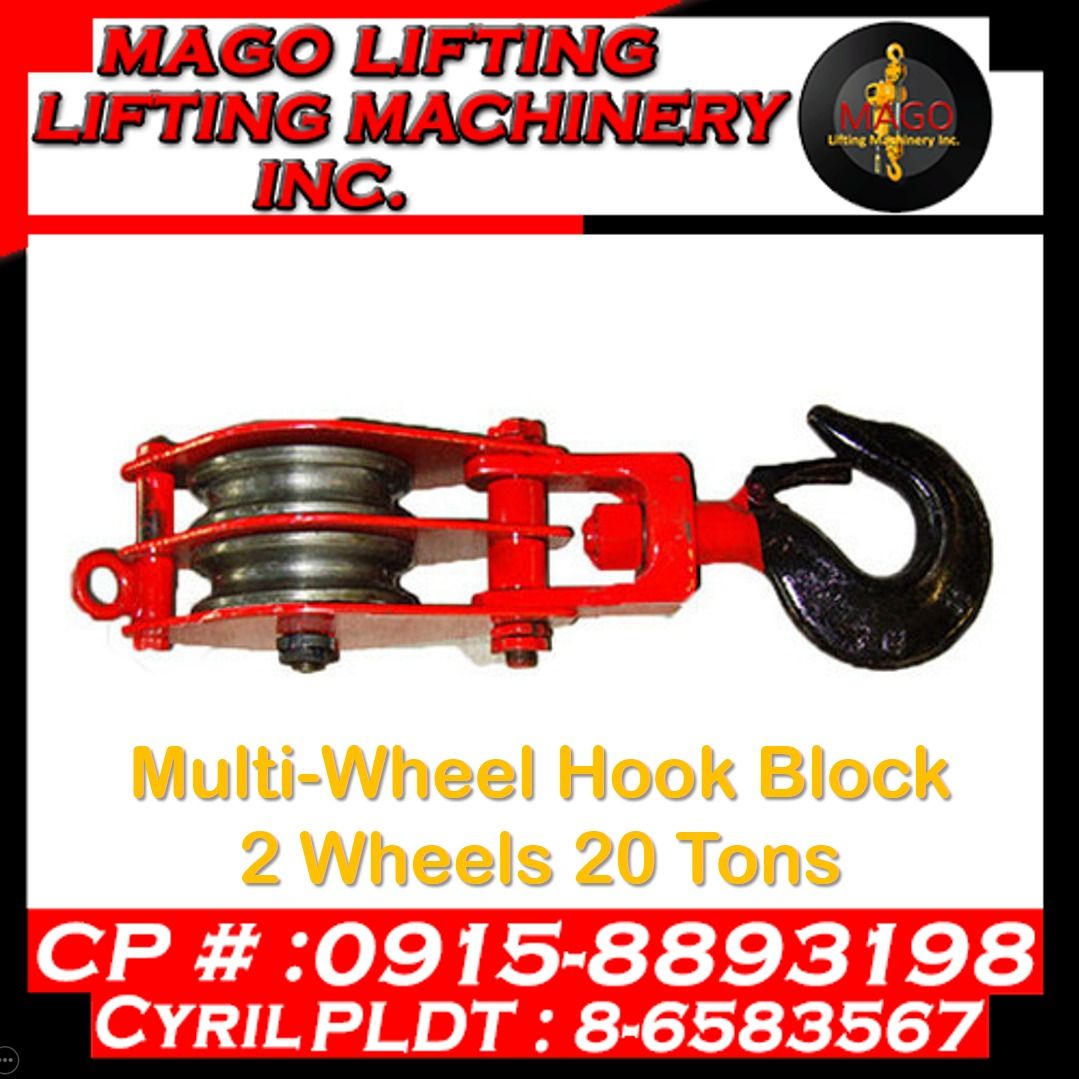 Multi-Wheel Hook Block 2 Wheels 20 Tons, Commercial & Industrial ...