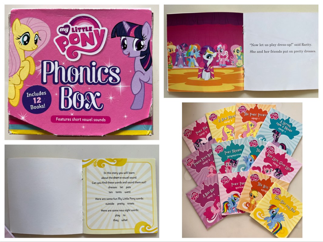 My Little Pony phonics box, 興趣及遊戲, 書本 & 文具, 小朋友書 - Carousell