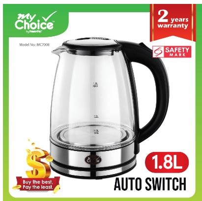 MyChoice Kettle Glass Jug 1.8L with Auto Switch, TV & Home Appliances ...