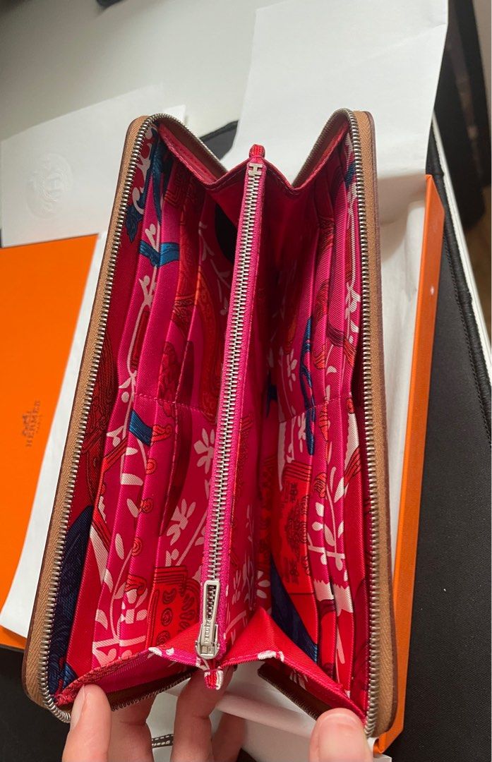 New Hermes Silk wallet (Long), Luxury, Bags & Wallets on Carousell