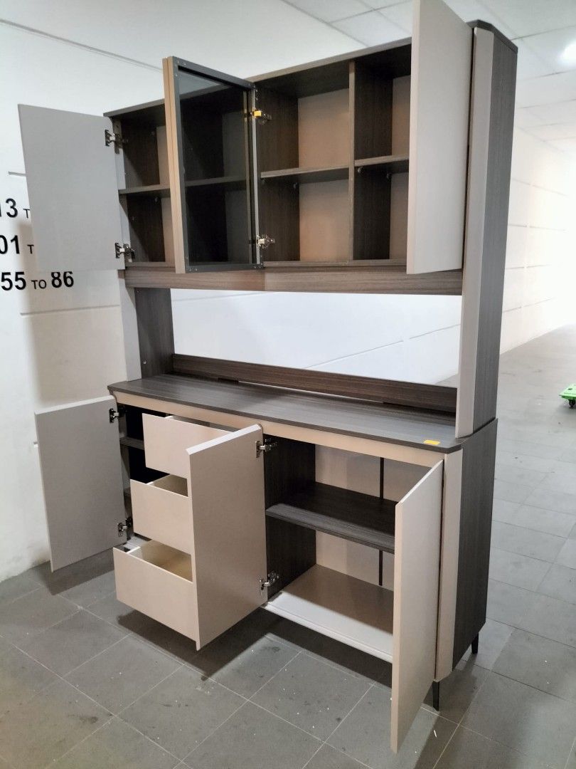 NIVERON 1.6M Kitchen Cabinet in GREY, Furniture & Home Living ...