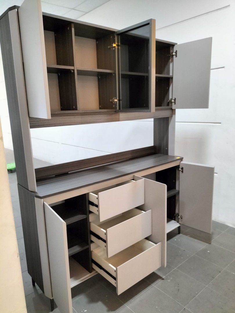 NIVERON 1.6M Kitchen Cabinet in GREY, Furniture & Home Living ...