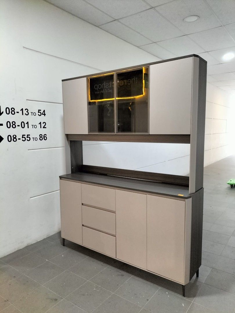 NIVERON 1.6M Kitchen Cabinet in GREY, Furniture & Home Living ...