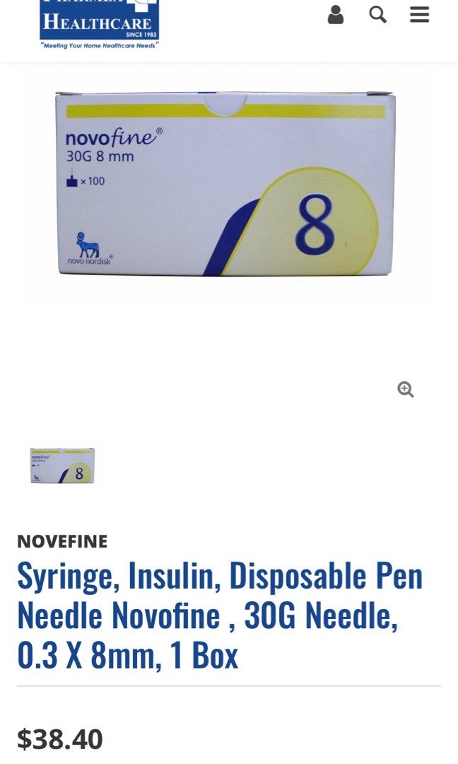 Novofine 30G 8 mm (80+ needles) Expiry 2026, Health & Nutrition ...