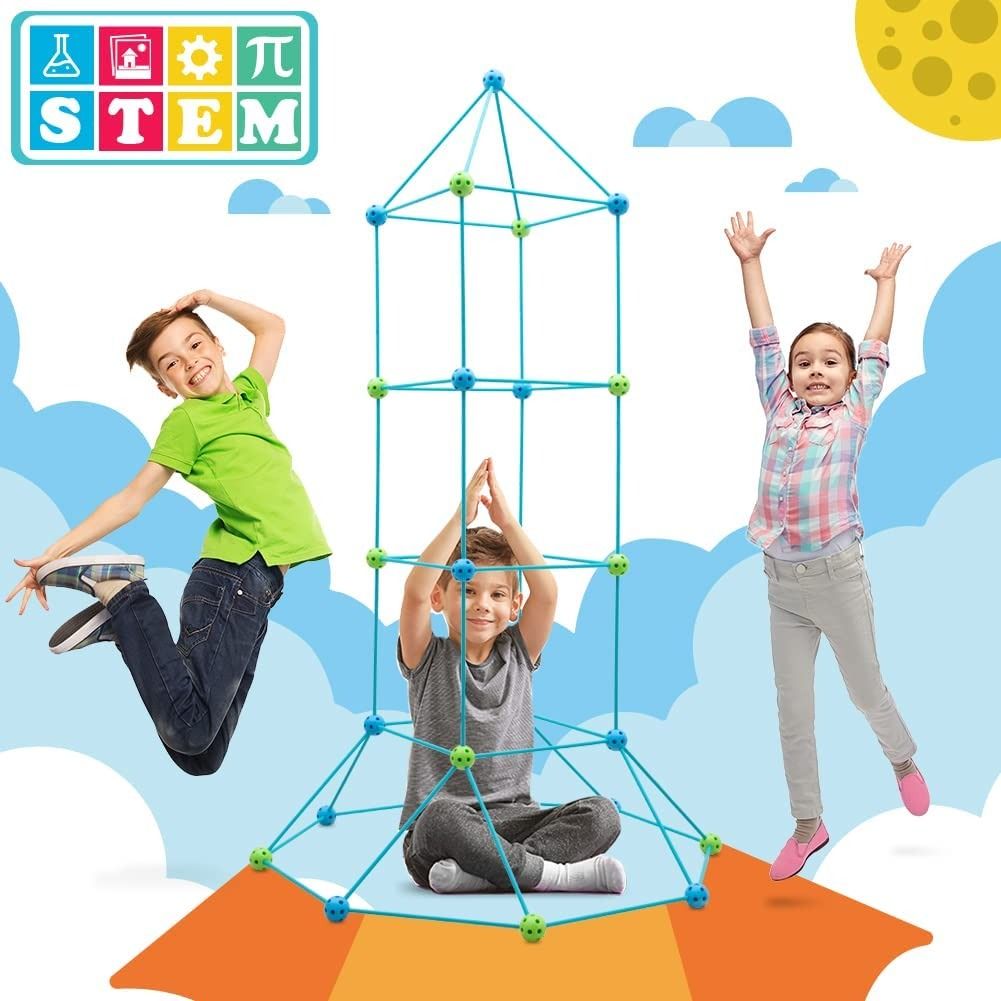Obuby Kids Fort Building Kit 120 Pieces Construction STEM Toys for 5 6 ...