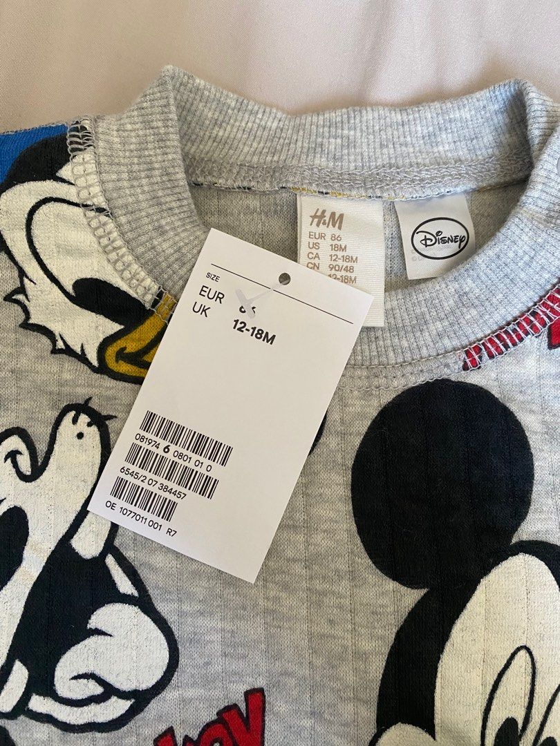 Original H&M Disney Tracksuit 12-18M, Babies & Kids, Babies & Kids ...