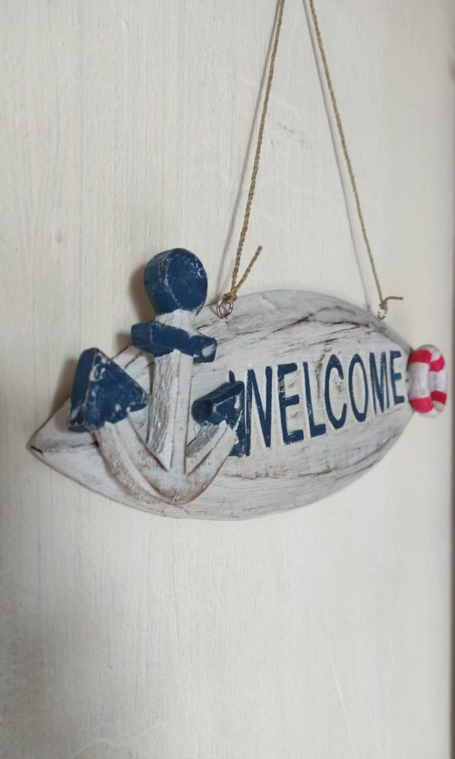 Papan Kayu Hiasan Dinding / Sign Board Welcome, Perabotan Rumah di ...