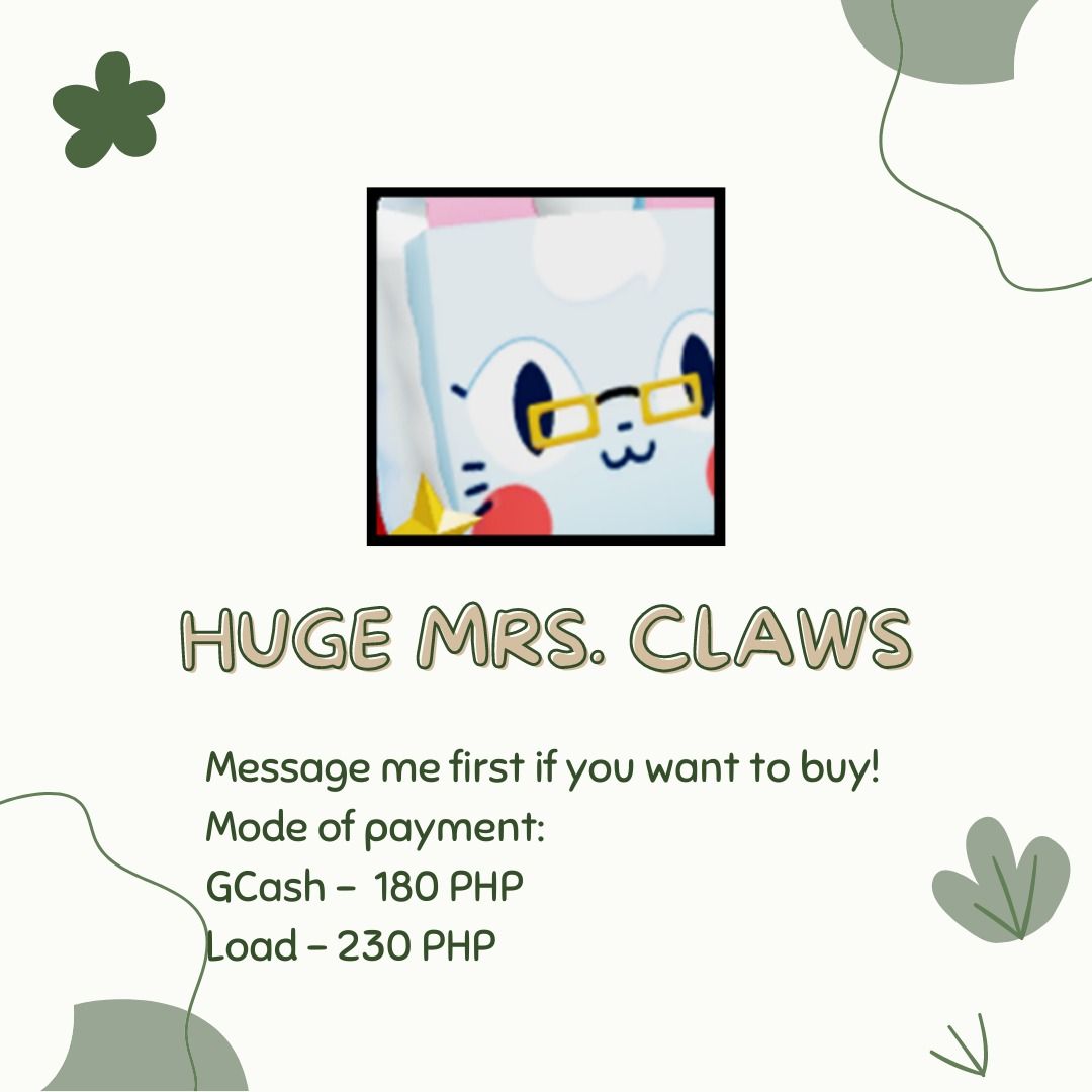 PET SIMULATOR X HUGE MRS. CLAWS, Video Gaming, Video Games, Others on ...