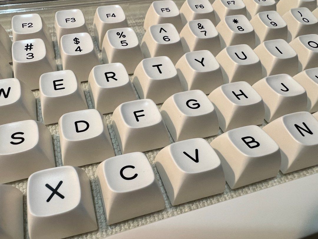 PGA BoW Black on White ABS Keycaps Set MX Switch for Mechanical ...