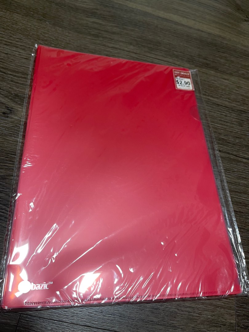 Plastic red and blue folder L type 12 pcs each pack popular brand ...