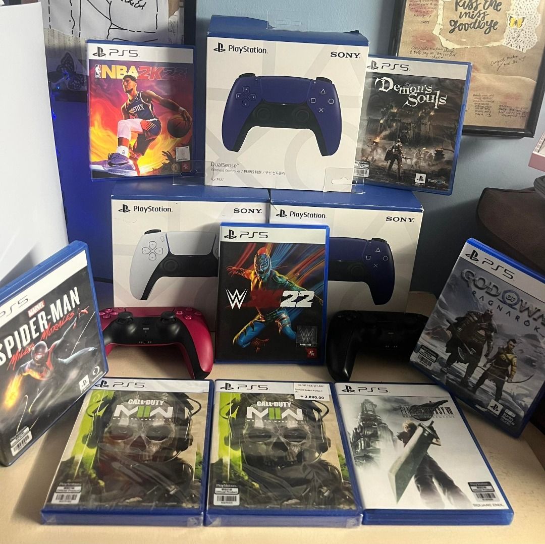Playstation 5 DS5 Controllers and PS5 Games, Video Gaming, Video Games ...