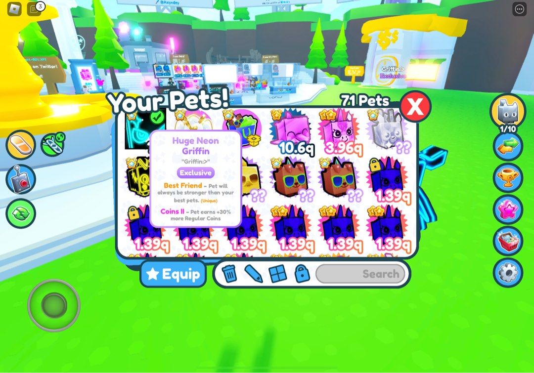 Roblox pet simulator x, 興趣及遊戲, 玩具 & 遊戲類 - Carousell