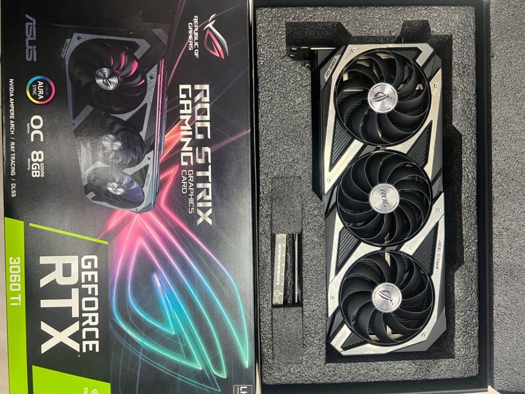 Asus Rog RTX 3060 ti 8GB display card, 電腦＆科技, 桌上電腦 - Carousell