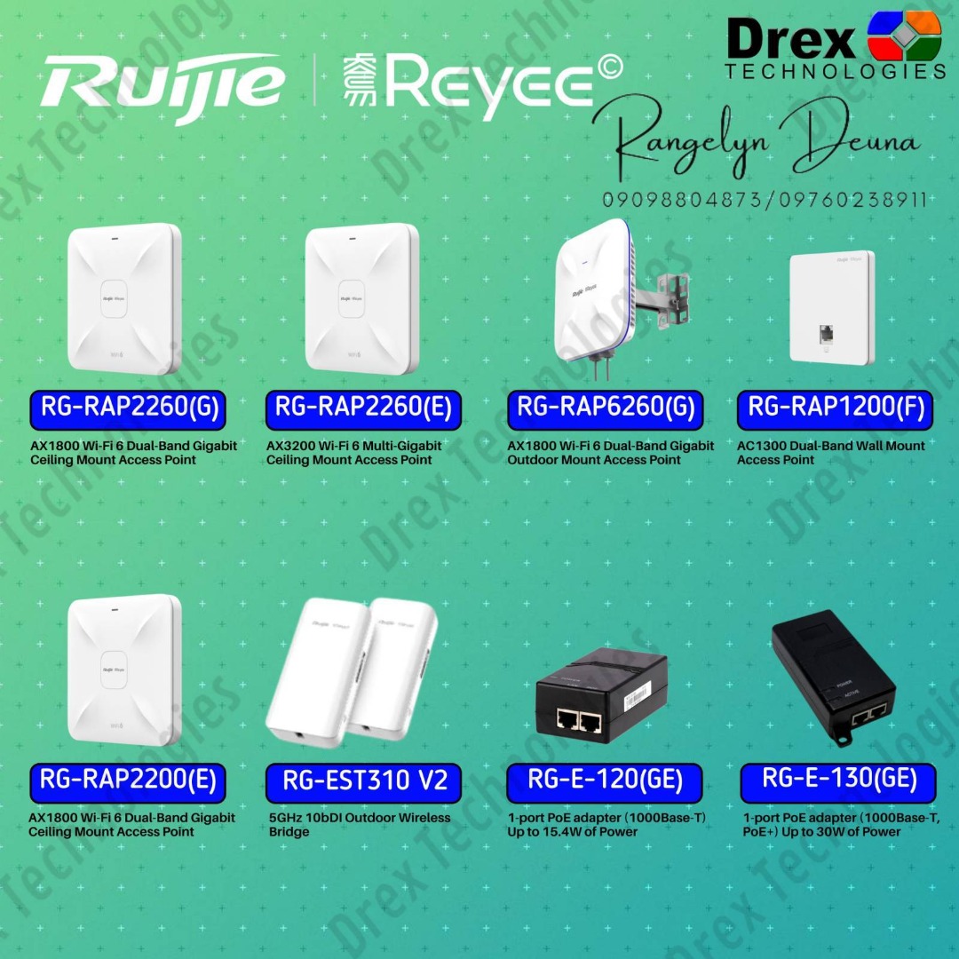 RUIJIE/REYEE Ceiling Mount Access Point / PoE Adapter, Computers & Tech ...