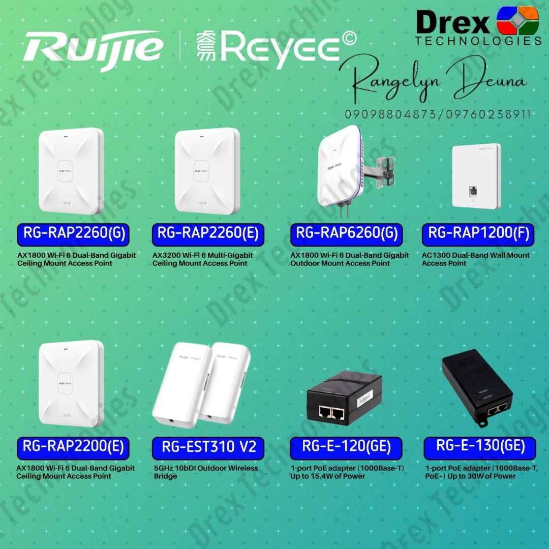 RUIJIE/REYEE Ceiling Mount Access Point / PoE Adapter, Computers & Tech ...