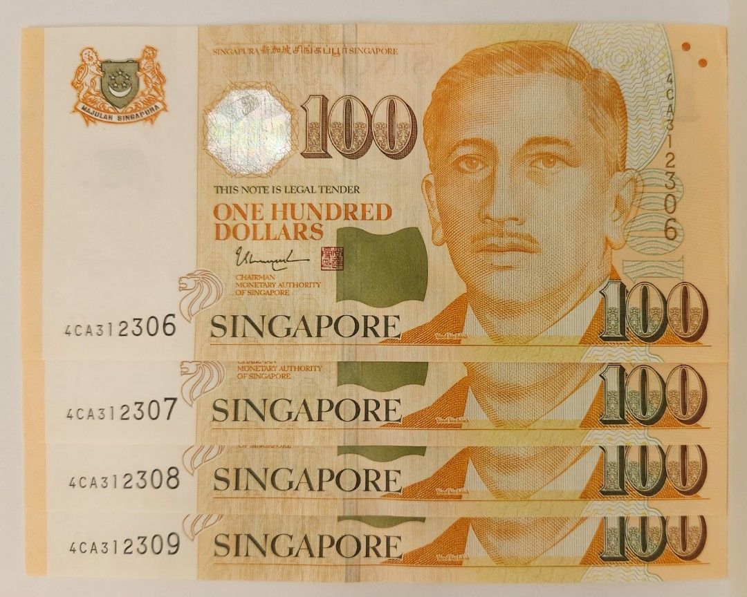S$100 Brand New Crispy notes in running sequence., Hobbies & Toys ...