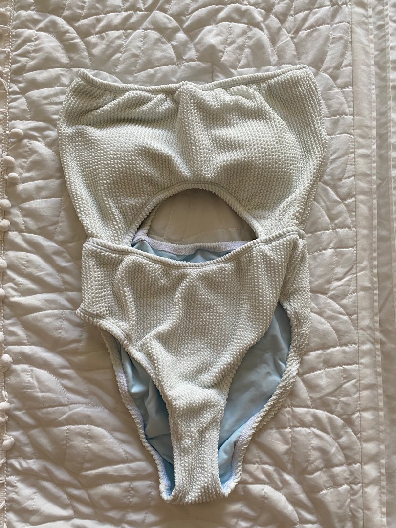 sewlocal crinkled one piece swimsuit, Women's Fashion, Swimwear ...