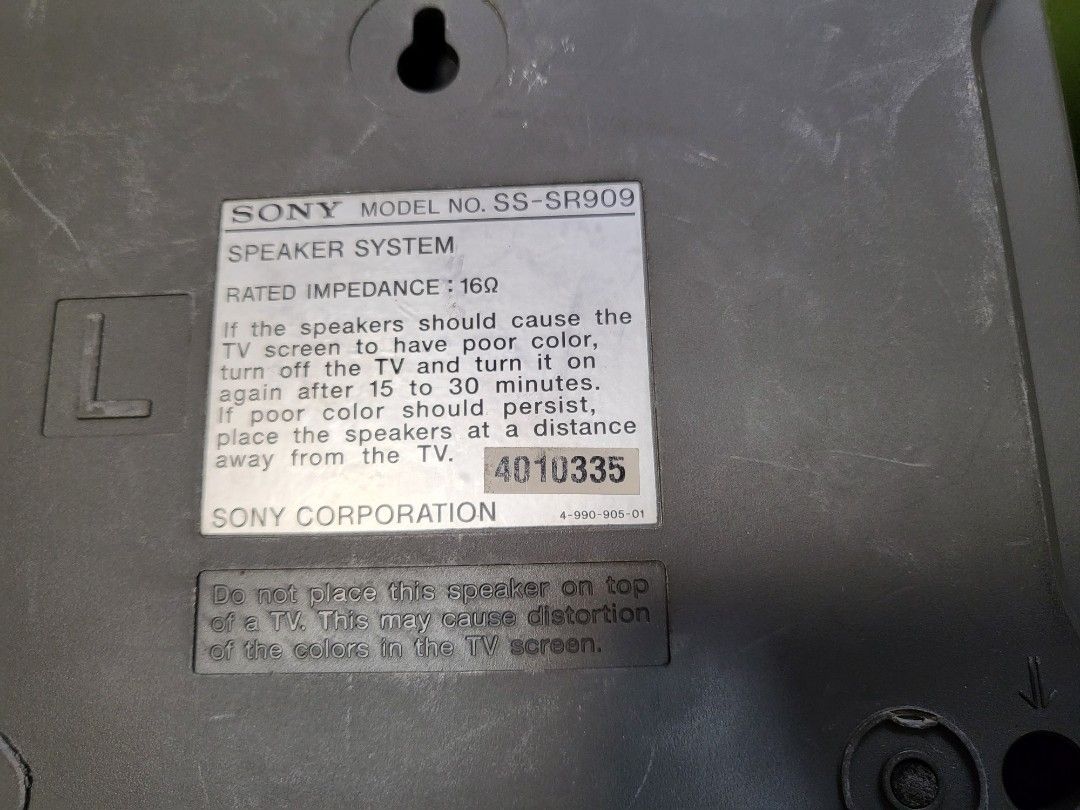 Sony SS-SR909 surround speaker, 音響器材, Soundbar、揚聲器、藍牙喇叭、耳擴 - Carousell