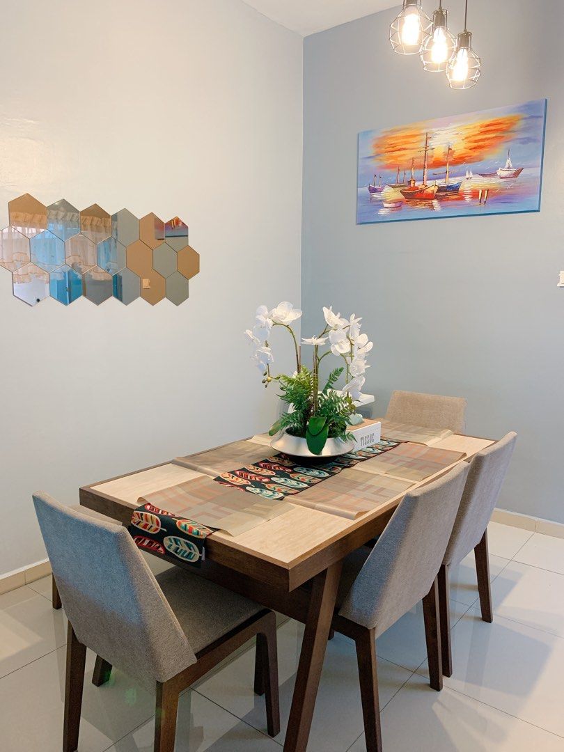 SSF Dining Table 6 Chairs, Furniture & Home Living, Furniture, Tables ...