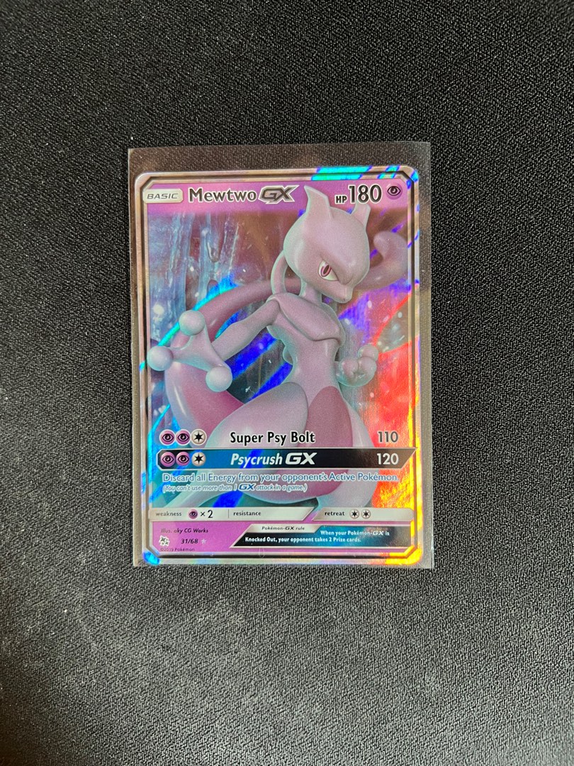 Sun & Moon Hidden Fates Mewtwo GX 31/68 Ultra Rare - Pokemon TCG SM HF ...
