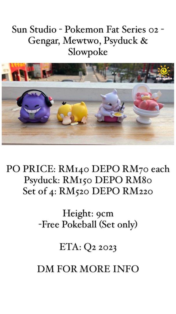 Sun Studio - Pokemon Fat Series 02 - Gengar, Mewtwo, Psyduck & Slowpoke ...