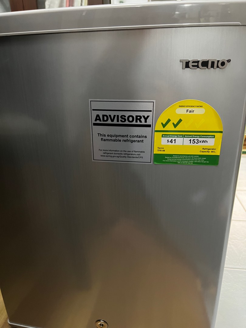 Tecno Mini Bar Fridge 66L, TV & Home Appliances, Kitchen Appliances ...