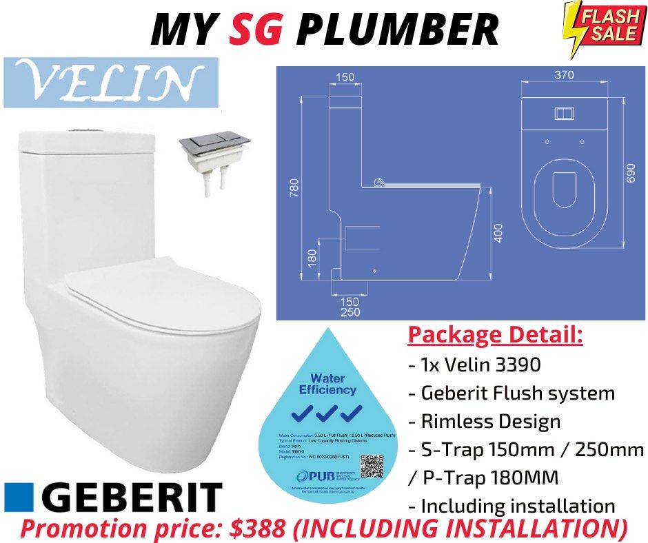TOILET BOWL (SUIT FOR HDB , BTO , CONDO , LANDED PROPERTY) GEBERIT ...