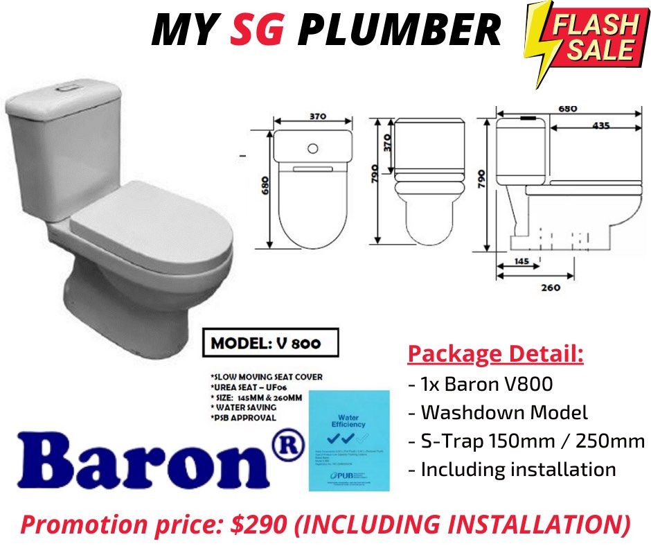 TOILET BOWL WITH INSTALLATION, Furniture & Home Living, Bathroom ...