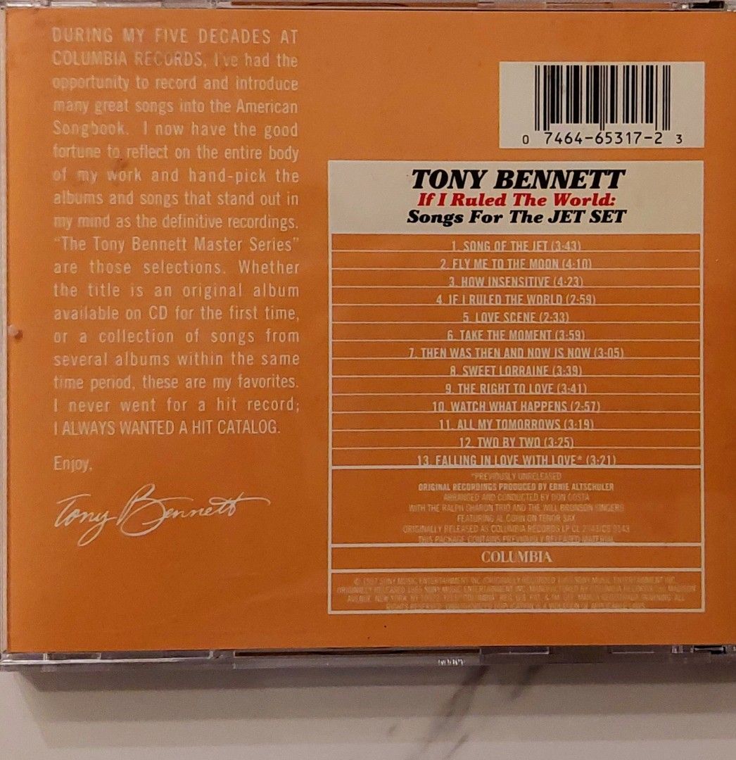 Tony Bennett CDs the greatest singer in the world according to Frank ...