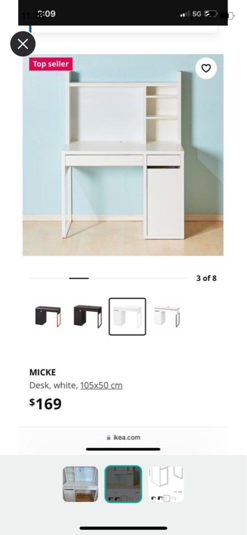 Top for IKEA MICKE Desk, Furniture & Home Living, Furniture, Other Home ...