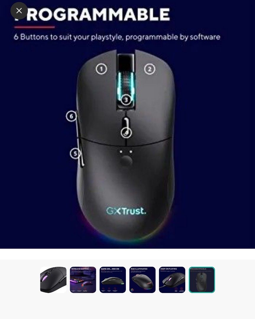 Trust Gaming GXT 980 Redex Rechargeable Wireless Gaming Mouse, 200-10. ...