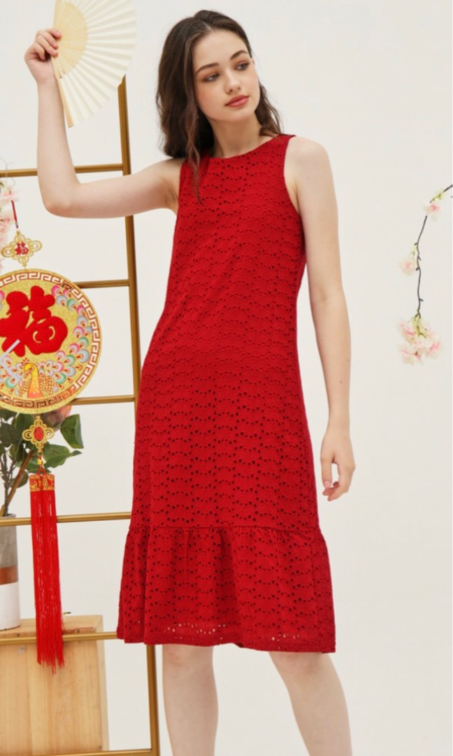 TSW Midi Dress in Red, Women's Fashion, Dresses & Sets, Dresses on ...