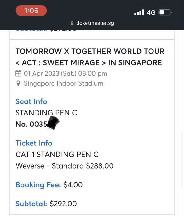 TXT World Tour Singapore, Tickets & Vouchers, Event Tickets on Carousell