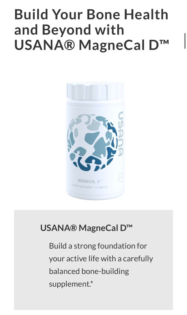 Usana Sale! Magnecal D Minerals/Vitamin, Health & Nutrition, Health ...