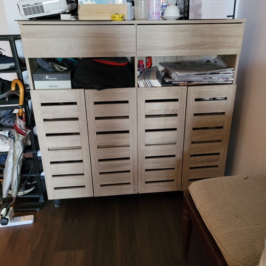 VHIVE Delta 4 Door 2 Drawer Shoe Cabinet, Furniture & Home Living ...