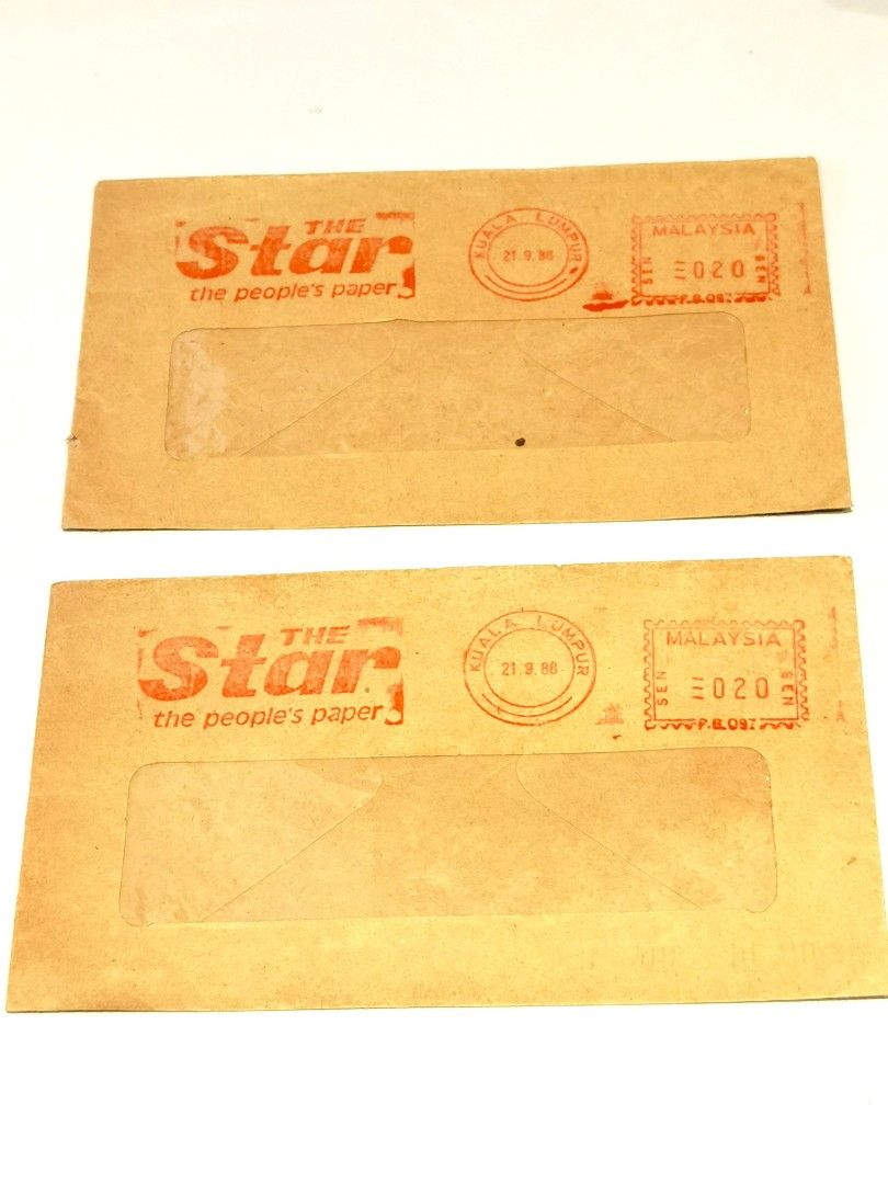 Vintage Envelope Stamped The Star The People's Paper Kuala Lumpur Dated ...