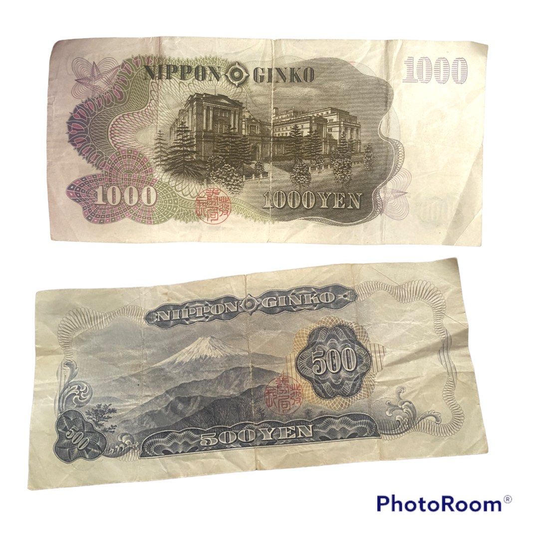 VINTAGE JAPANESE NOTES 1961-1963 1000 yen & 500 yen, Hobbies & Toys ...