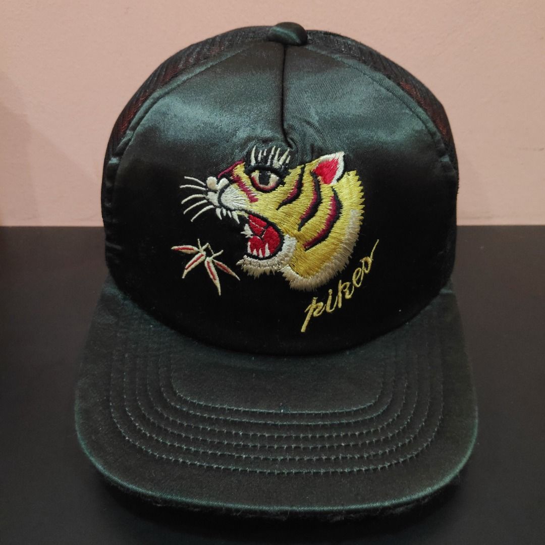 Vintage PIKER Tiger Sukajan Satin Souvenir Trucker Snapback Cap, Men's Fashion, Watches ...