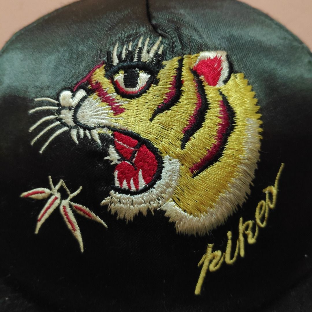 Vintage PIKER Tiger Sukajan Satin Souvenir Trucker Snapback Cap, Men's ...