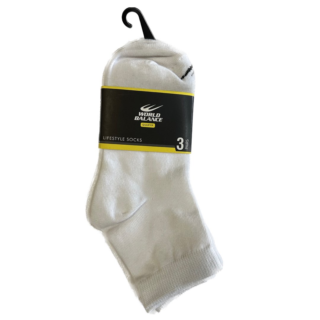 World Balance Quarter Socks (3 Pairs) on Carousell