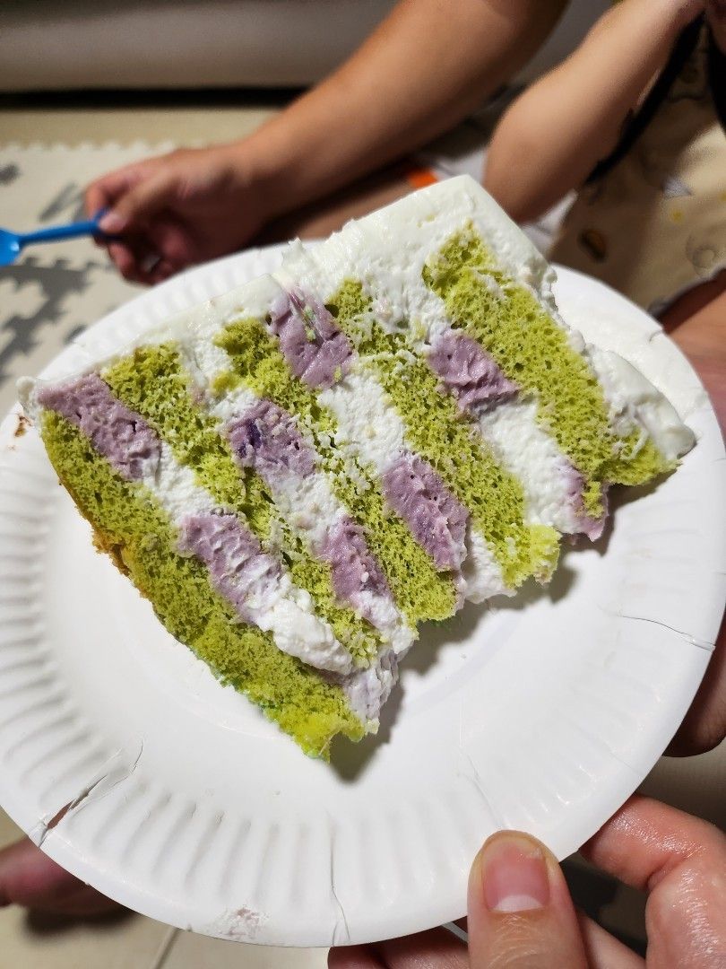 Yam Paste Pandan Birthday Cake, Food & Drinks, Homemade Bakes on Carousell